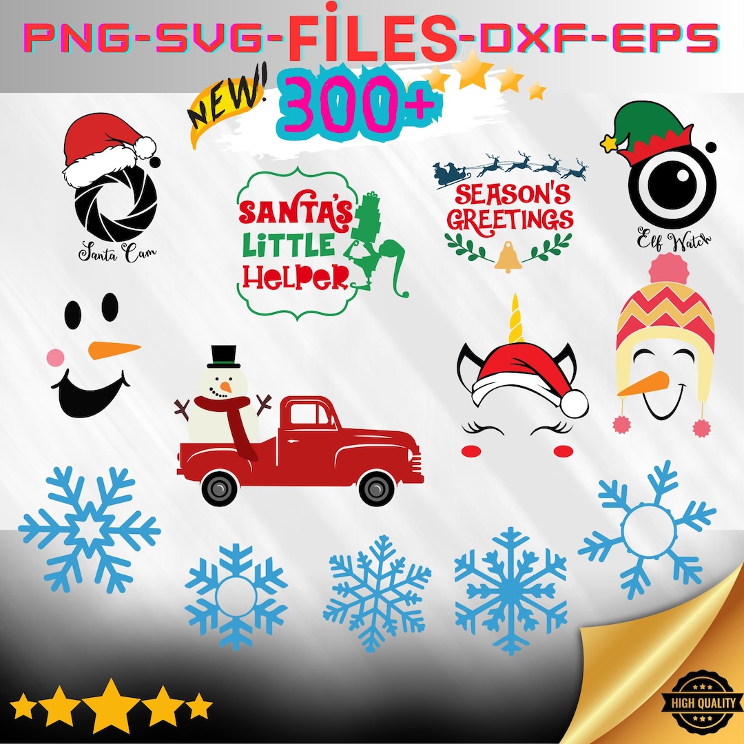 300+CHRISTMAS BUNDLE, Svg Png Dxf Files, Xmas Mega Bundle, Santa Mega ...