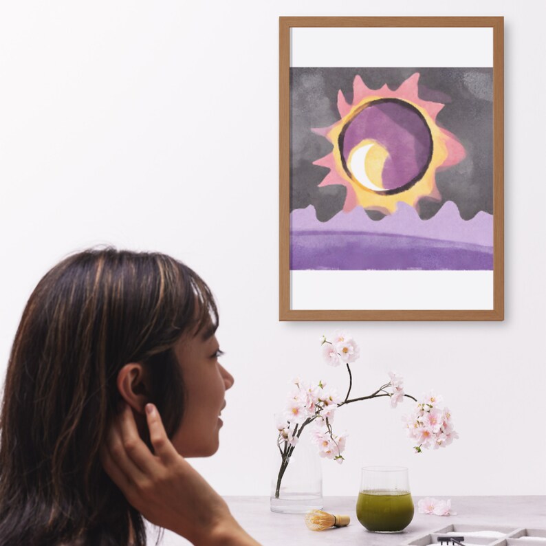 Digital Solar Eclipse Themed Printable Artwork Freeze Time Digital ...