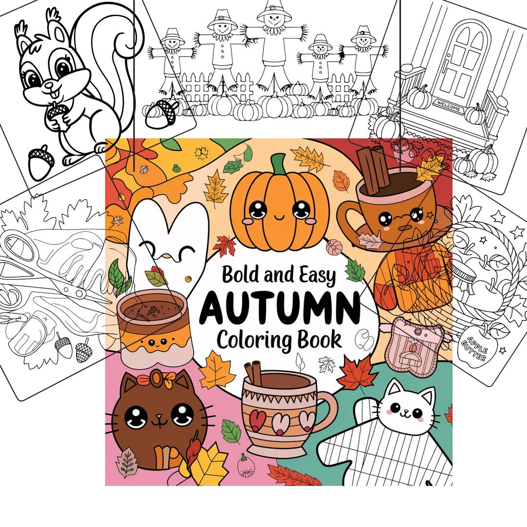 Autumn Coloring Book: 40 Cozy Home Illustrations (digital Download) - Etsy