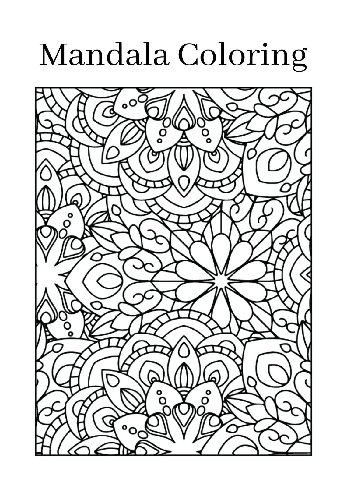 Mandala Coloring Book: 50 Bold Pages for Stress Relief (PDF Pattern) - Etsy