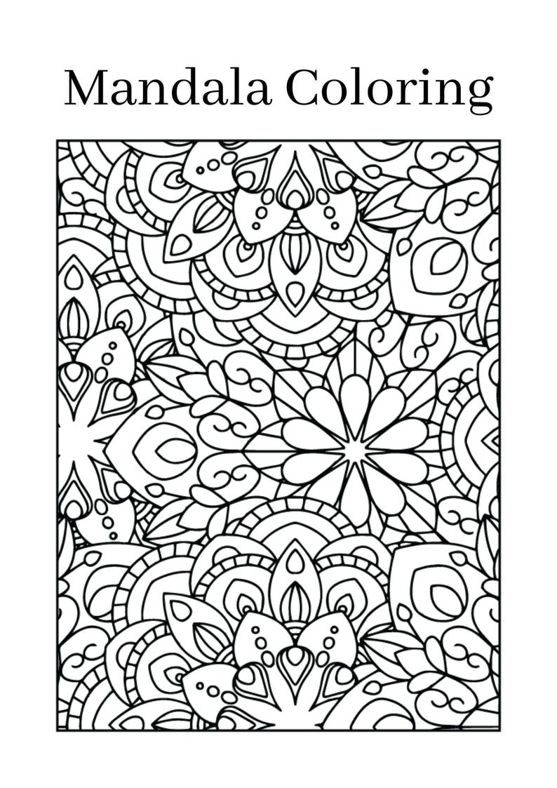 Mandala Coloring Book: 50 Bold Pages for Stress Relief (PDF Pattern) - Etsy