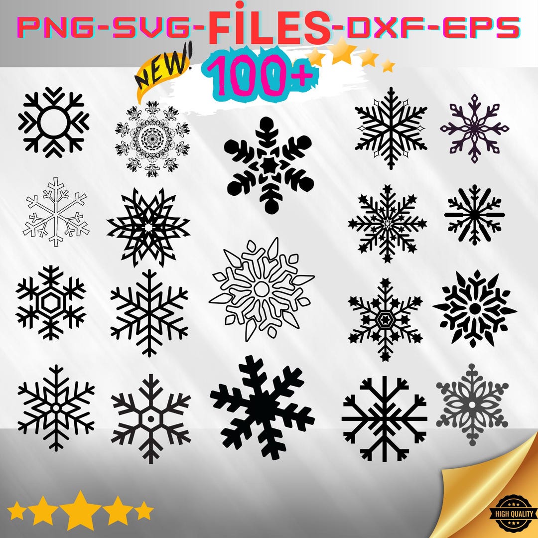 Snowflake SVG Cut File Bundle, Christmas Clipart, Holiday Decor ...