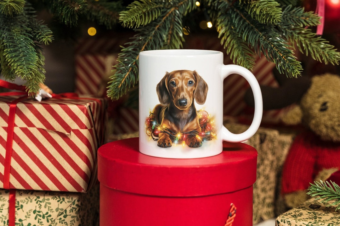 Santa Paws Dachshund Holiday Mug, Gift for Dog Lover, Christmas Dog Mug ...