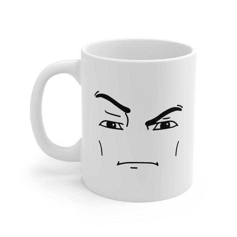 Raised Eyebrow Roblox Face Mug, Gamer Gift, Roblox Face Mug, Gamer Mug ...