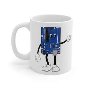 Retro Arduino Character Mug, PCB Mug, PCB Gift, Arduino Gift, Software ...