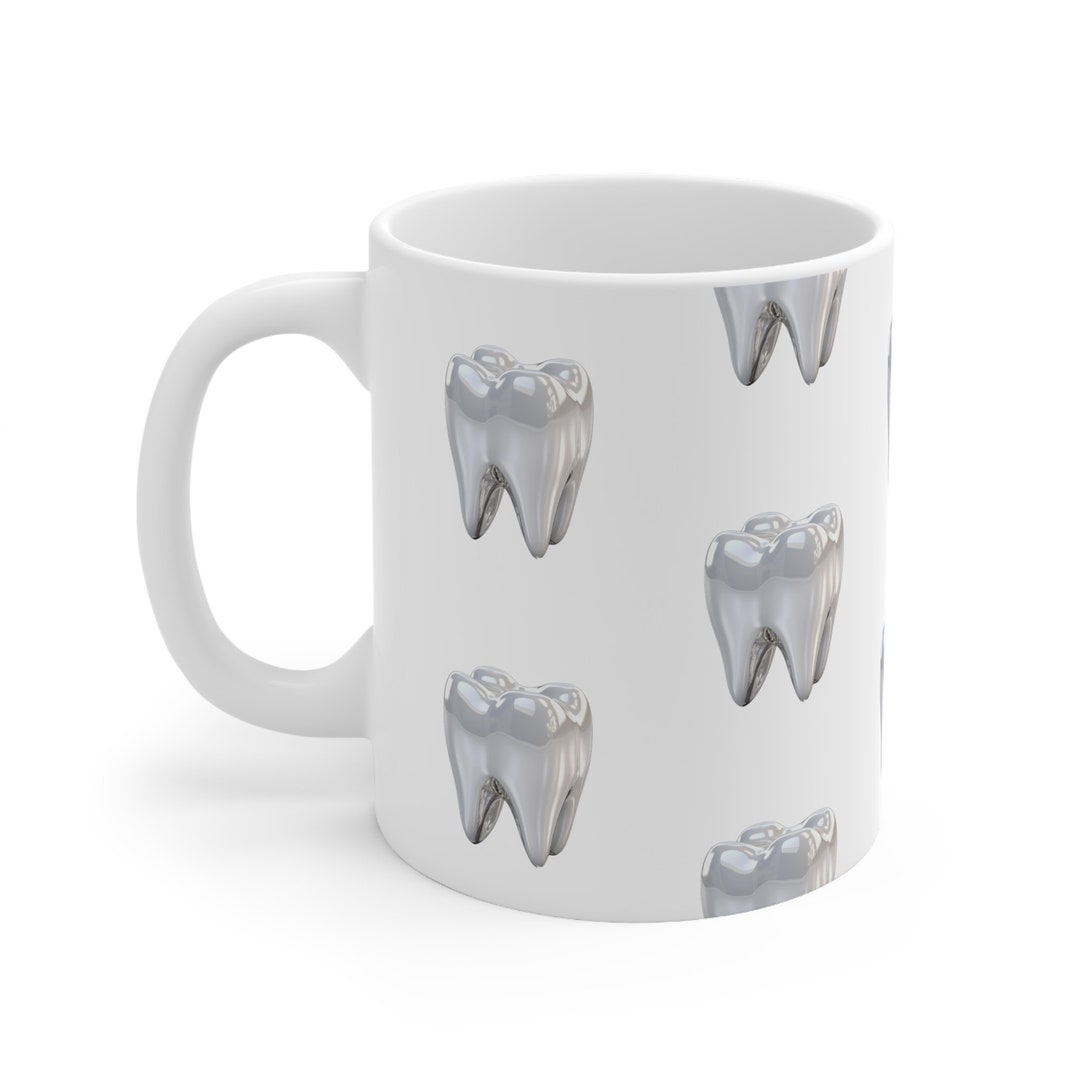 Cute Tooth Pattern Mug, Tooth Pattern Gift Idea, Dental Gift, Dental ...