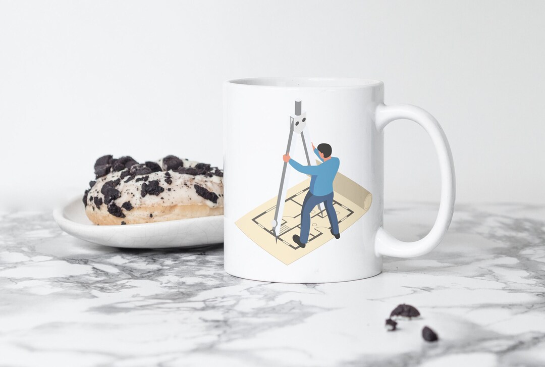 Architect at Work Mug, Cute Architect Gift, Compass Mug, Engineer Mug ...