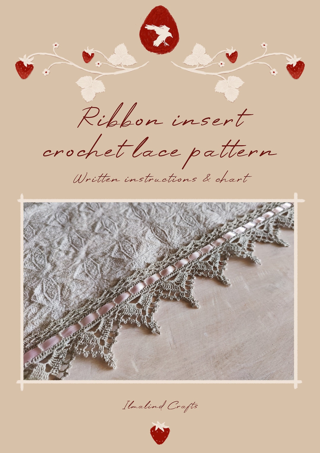 Vintage Style Crochet Ribbon Insert Lace PDF Lacemaking Instructions ...