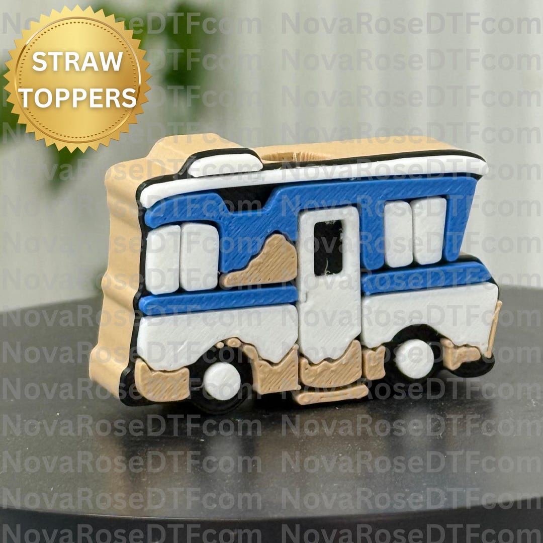 Motor Home Straw Topper, 3D Straw Toppers, Variety of Colors, Cup ...