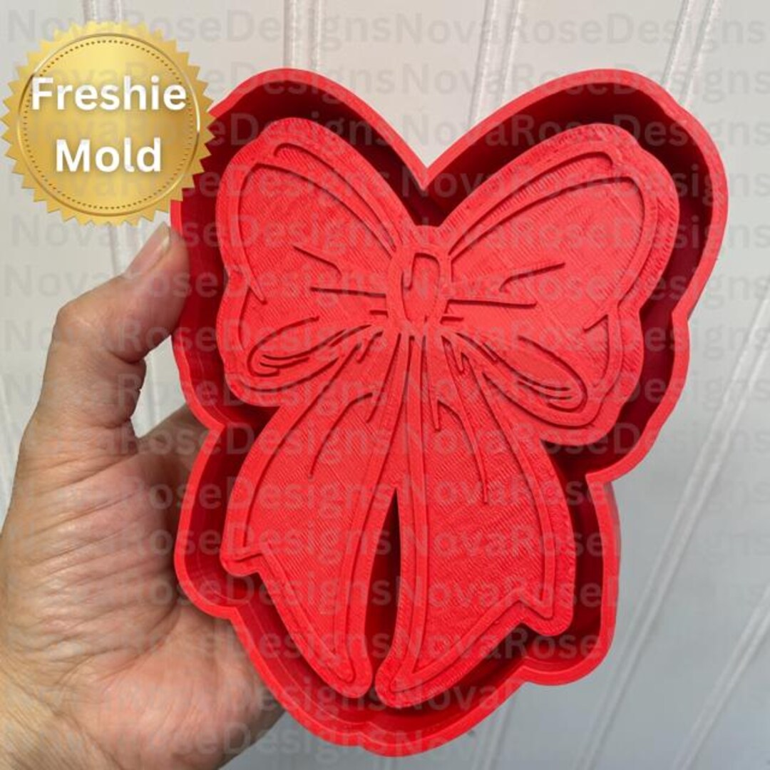 Long Beautiful Bow Freshie Silicone Mold, Custom Design Mold, Free ...