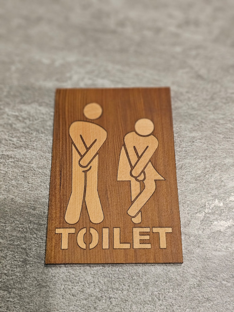 Wooden Toilet Sign - Etsy
