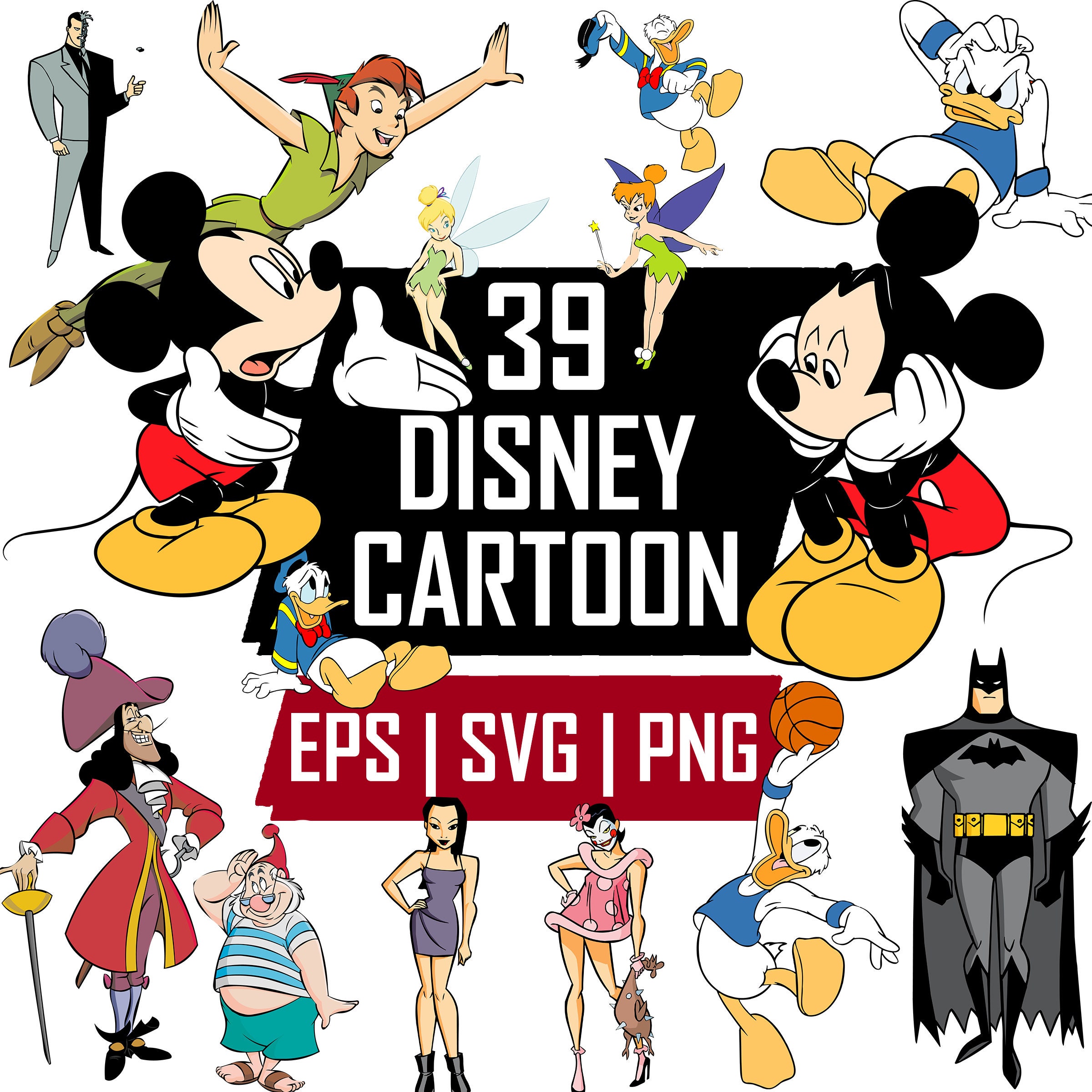 Disney Cartoon Svgs Mega Svg Bundle Cricut File LAYERED Mickey Mouse ...