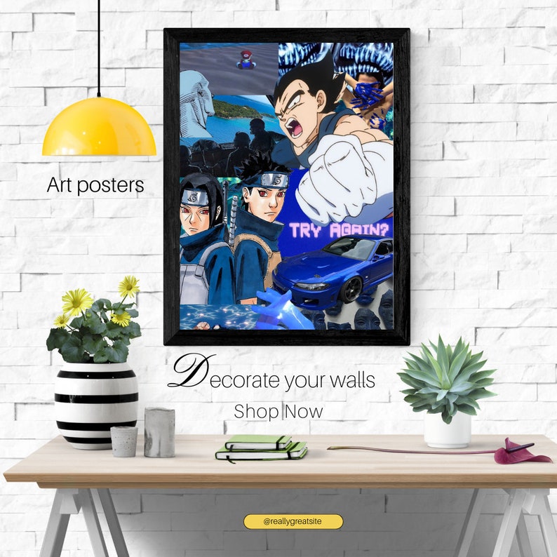 TRY AGAIN Blue Aesthetic POSTER - Etsy