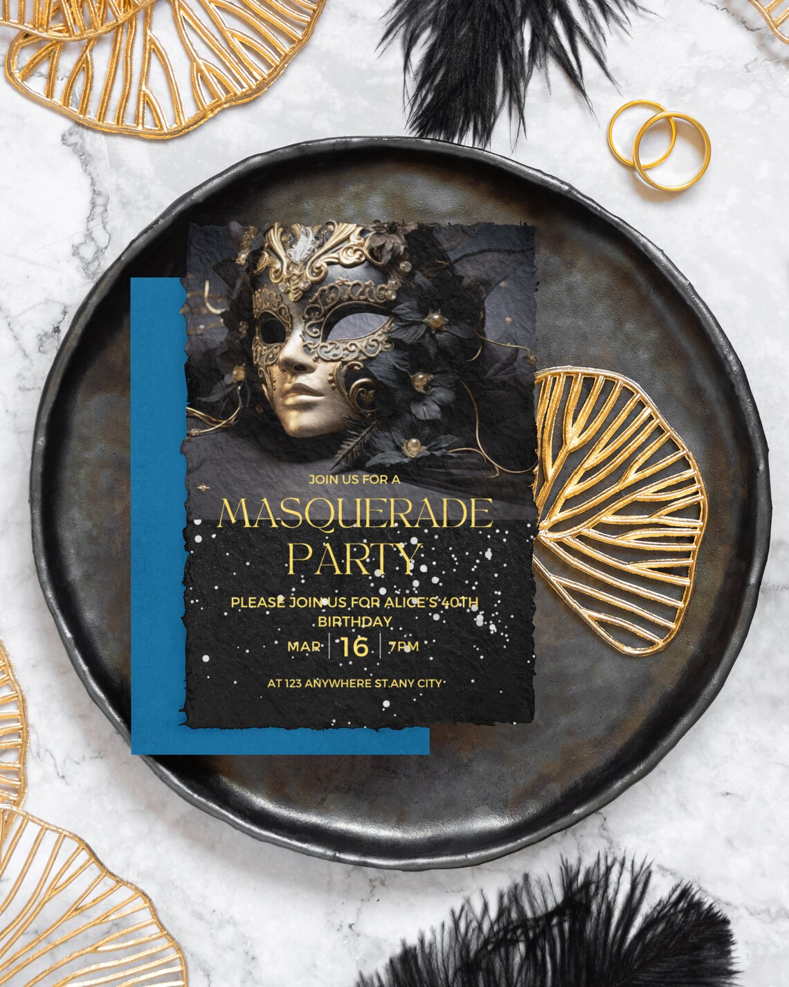Editable Masquerade Party Invitation Elegant Design Created by Canva ...