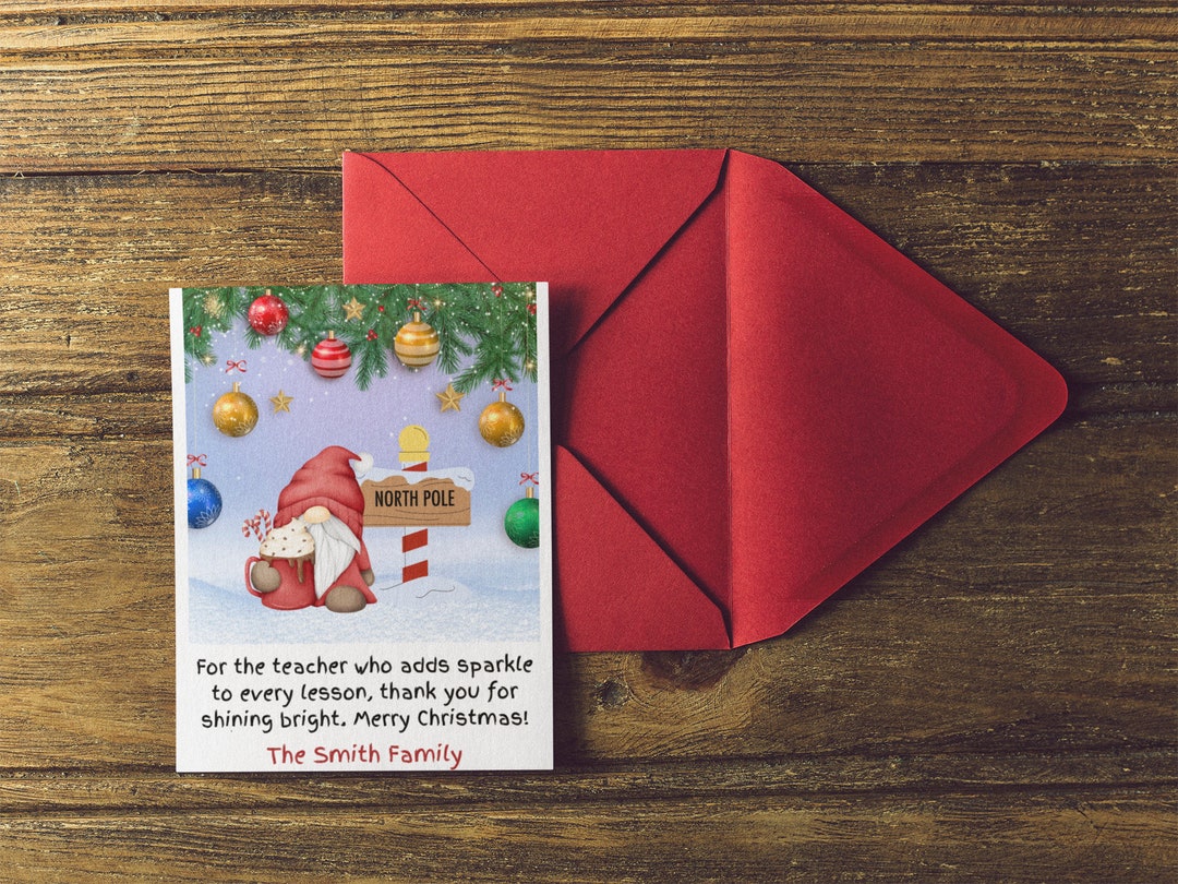 Editable Teacher Christmas Card, Teacher Christmas, Teacher ...