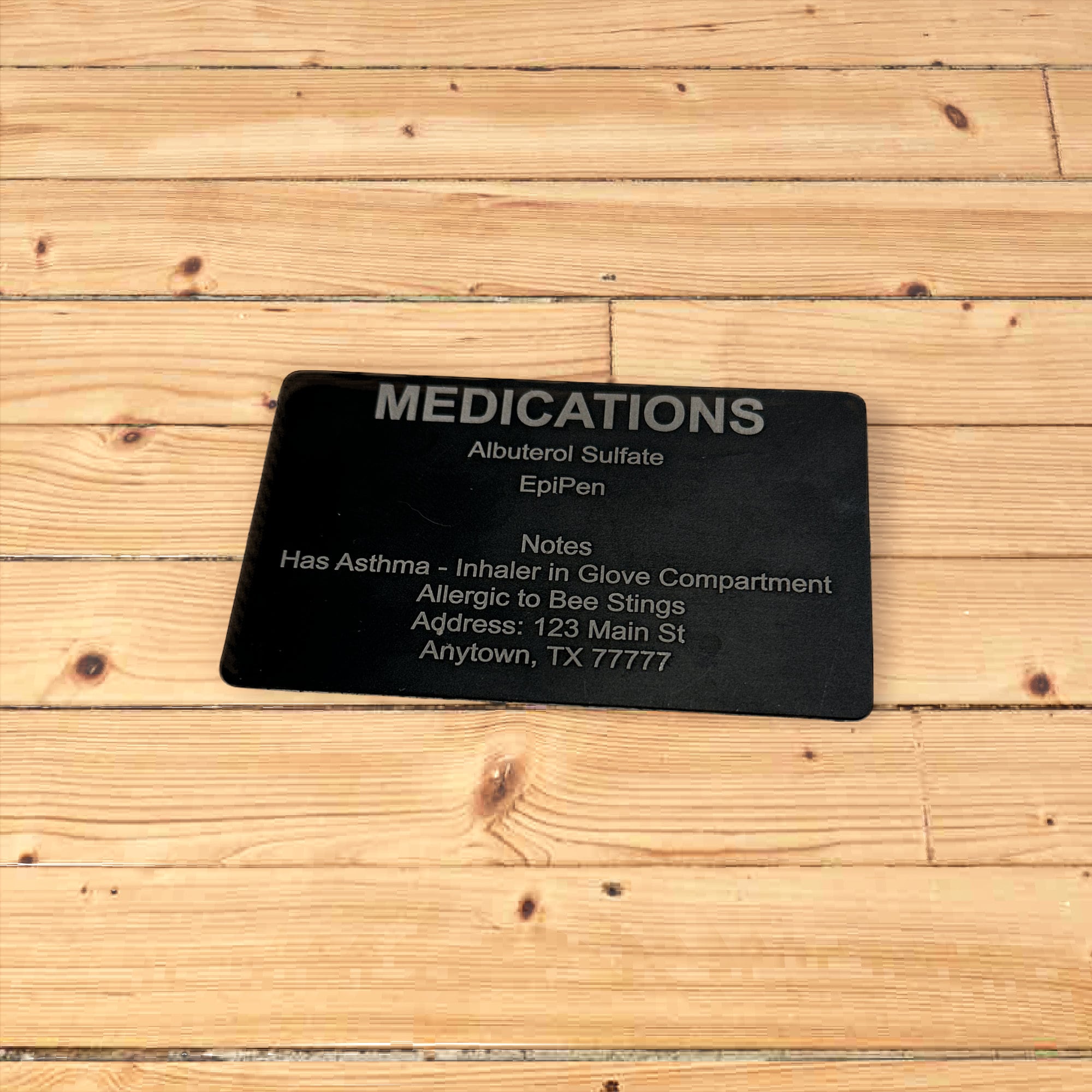 Emergency Information Card - Etsy