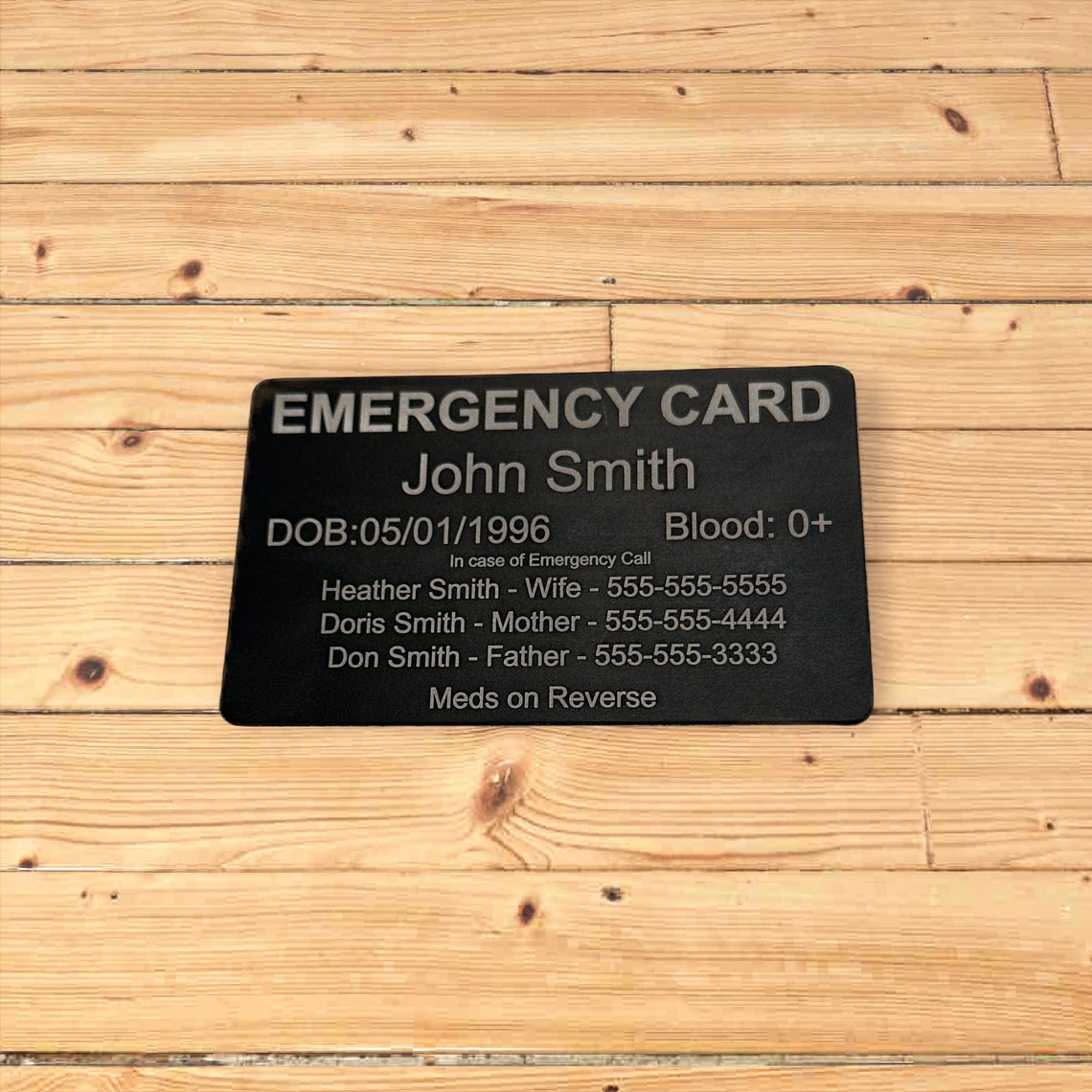 Emergency Information Card - Etsy