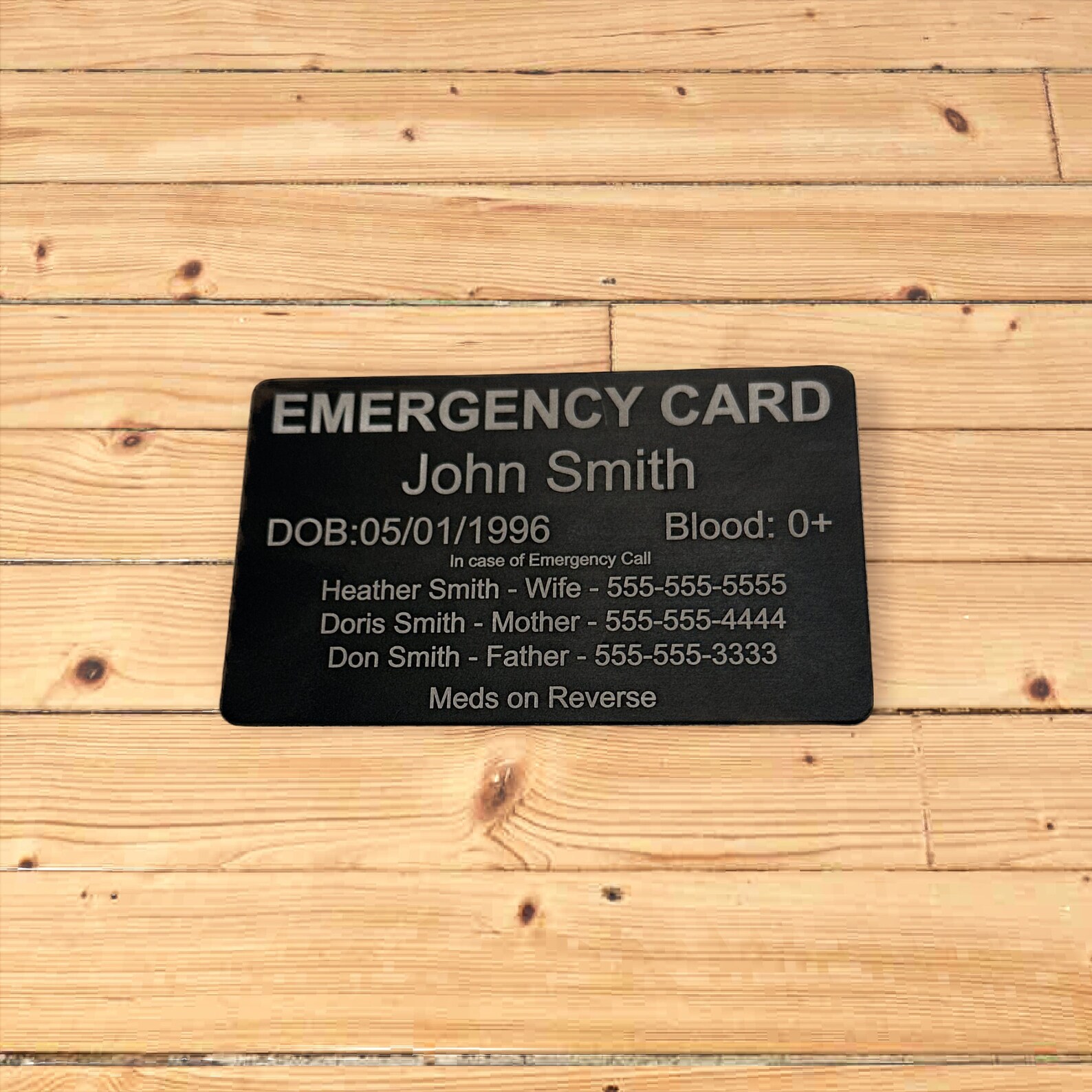 Emergency Information Card - Etsy