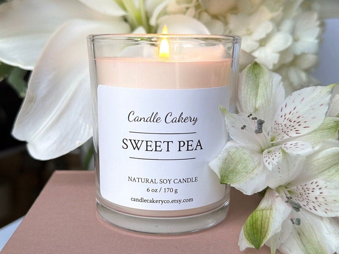 Sweet Pea Scented Custom Gift Candle, High Quality Natural Soy Wax ...