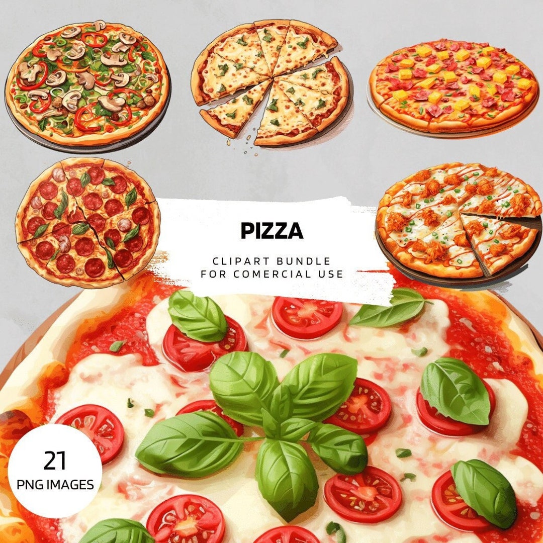 Pizza Clip Art Bundle 21 PNG 4096x4096 Commercial Use - Etsy