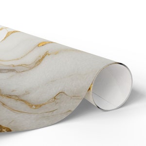 White and Gold Gift Wrapping Papers, White Gold Marble Texture Wrap ...