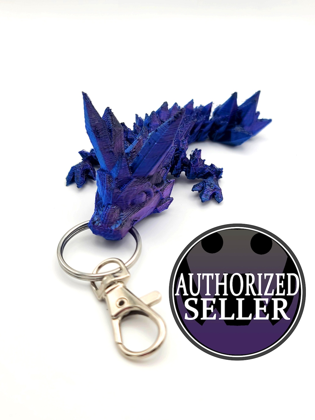 Crystal 3d Articulated Printed Dragon Key Chain, Tri Color Crystal ...