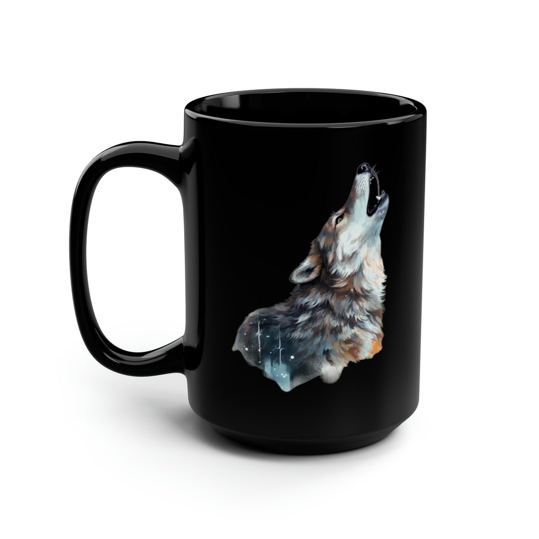 Wolf Howling Coffee Mug for Wolf Lover Gift Wolf Head Cup Gift Idea for ...