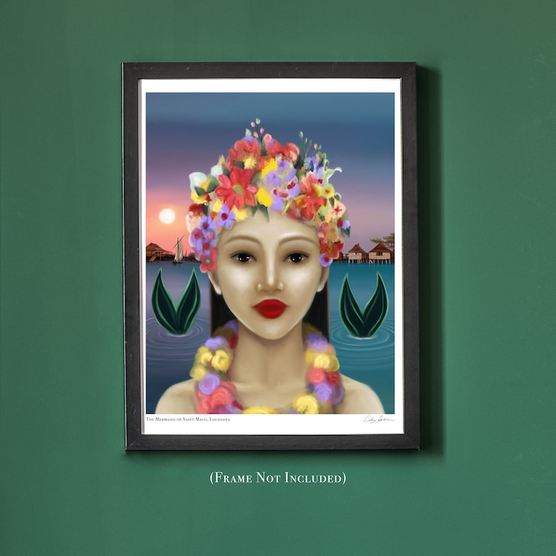 The Mermaids of Saint Malo, Louisiana Painting (archival Giclee Print ...