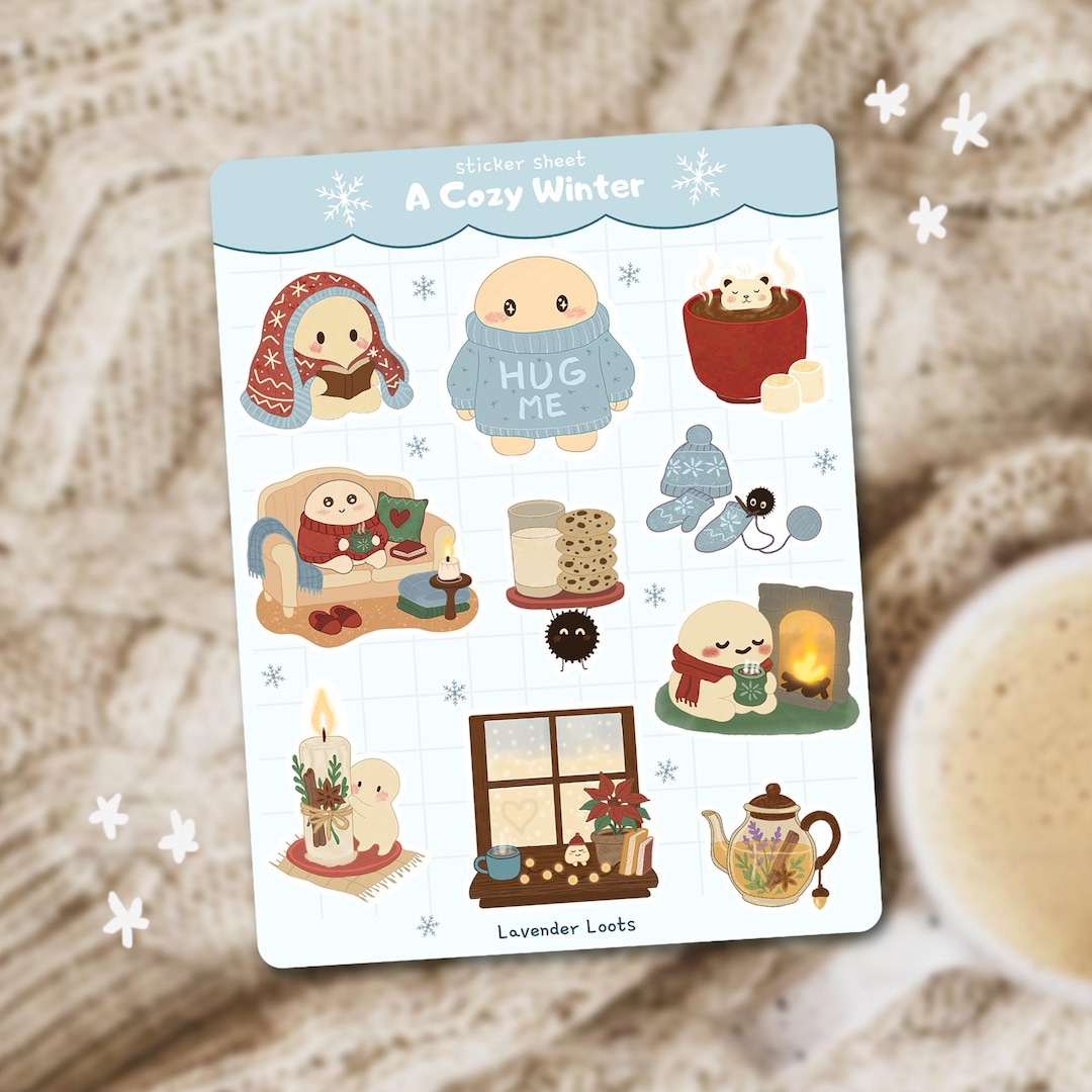 A Cosy Winter | Sticker Sheet - Etsy