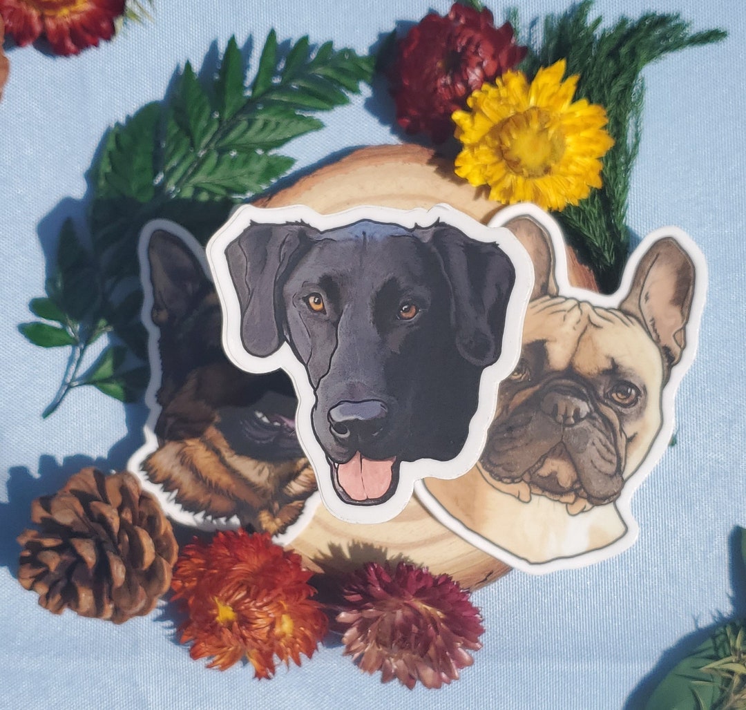 Three Popular Dog Breeds Sticker Bundle- Labrador Retriever, French ...