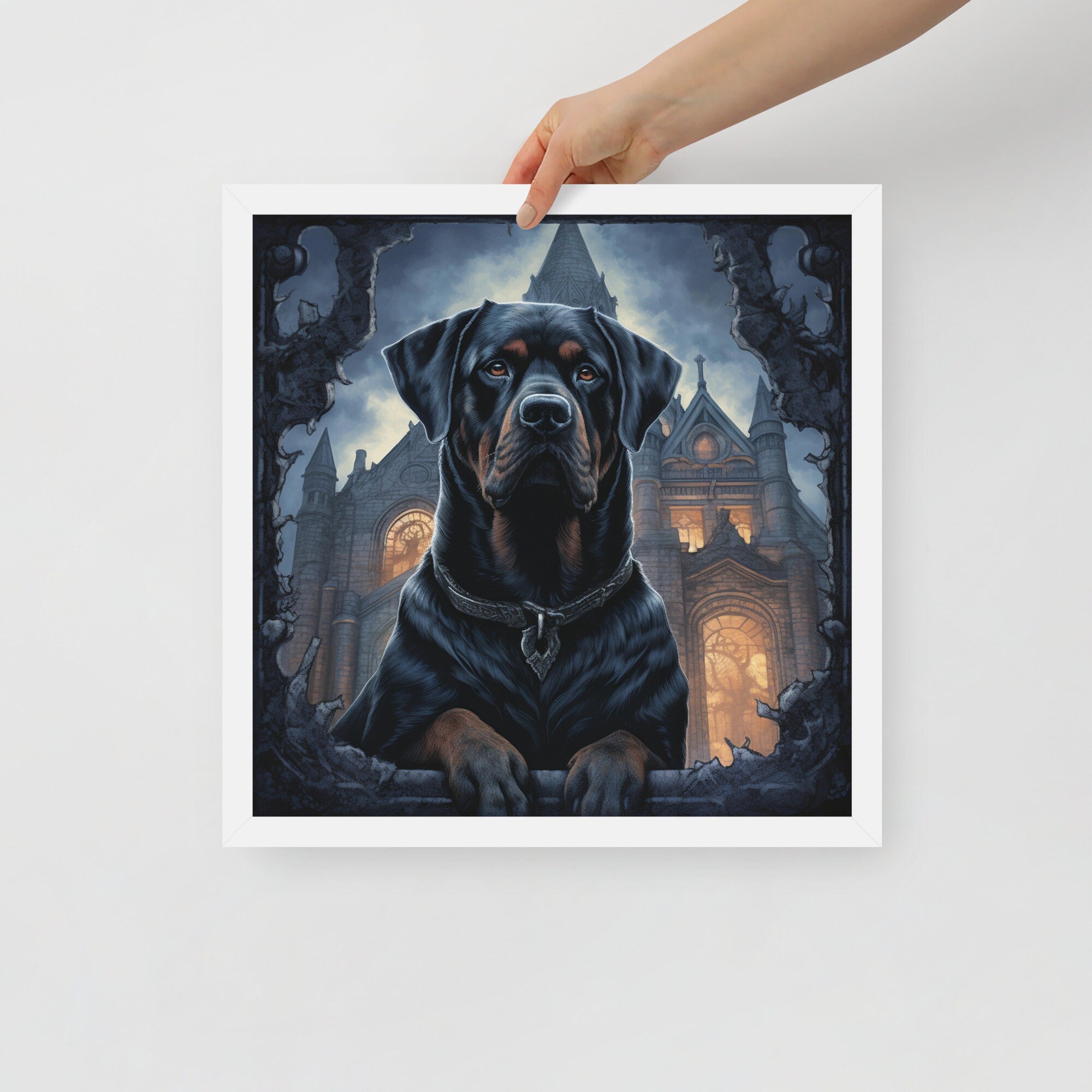 Majestic Defender: Rottweiler Framed Poster - Etsy