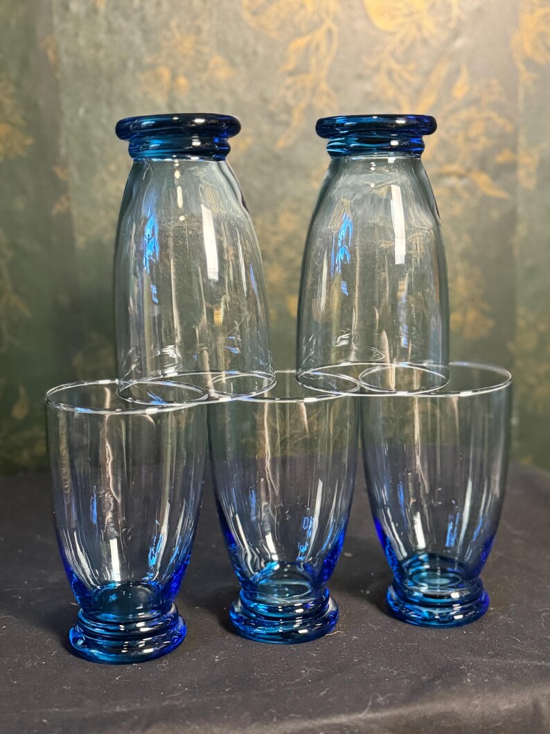 Set of 5 Vintage Cobalt Blue Anchor Hocking Drinking Glasses - Etsy