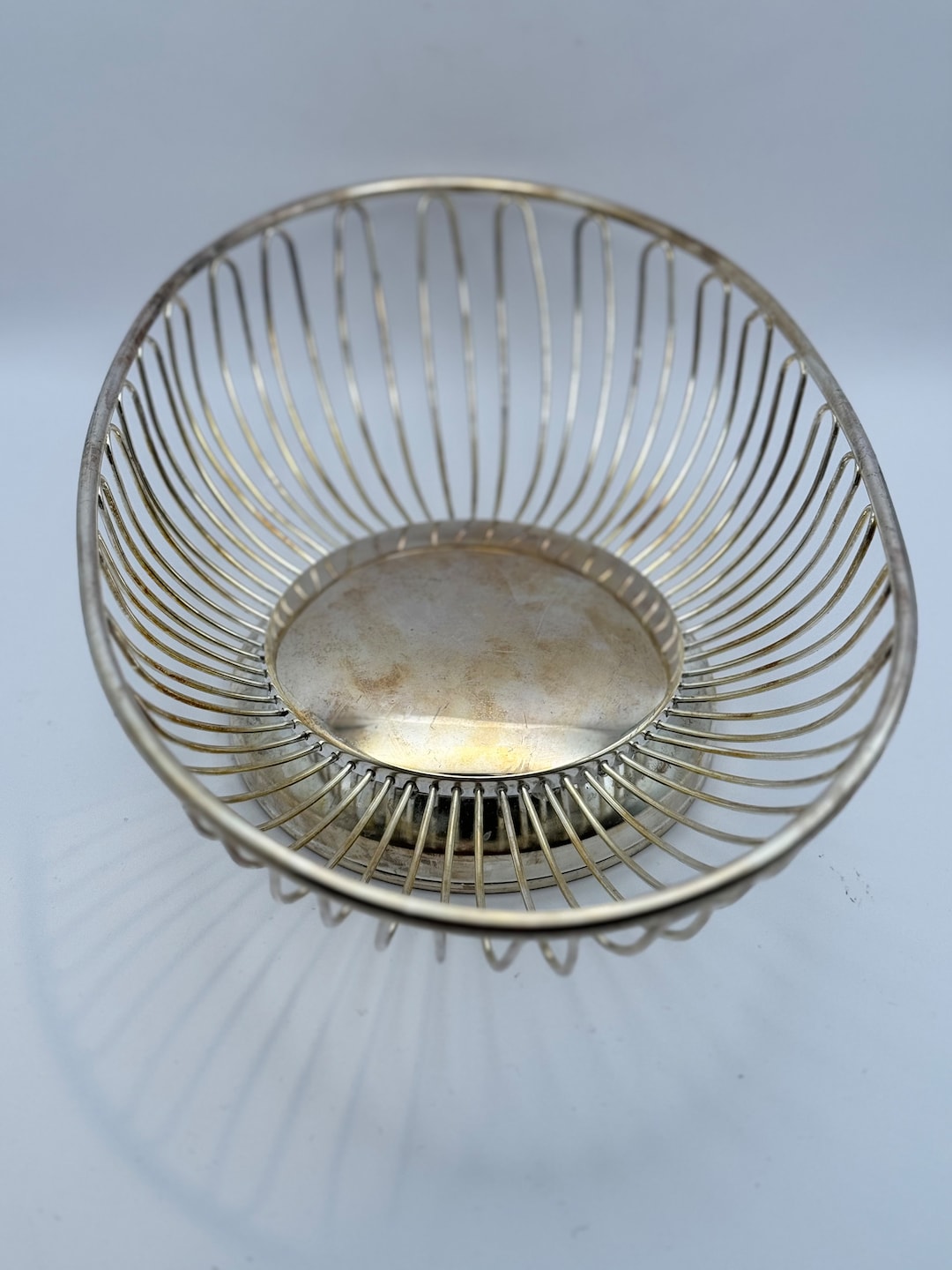 Vintage Gold/brass Oval Wire Basket MCM - Etsy