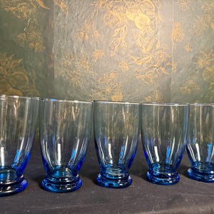 Set of 5 Vintage Cobalt Blue Anchor Hocking Drinking Glasses - Etsy