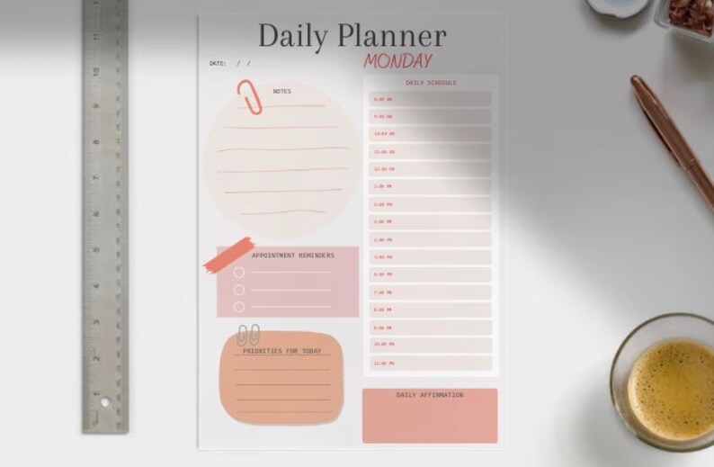 Printable Daily Planner. 7 Day Planner. Print at Home. - Etsy