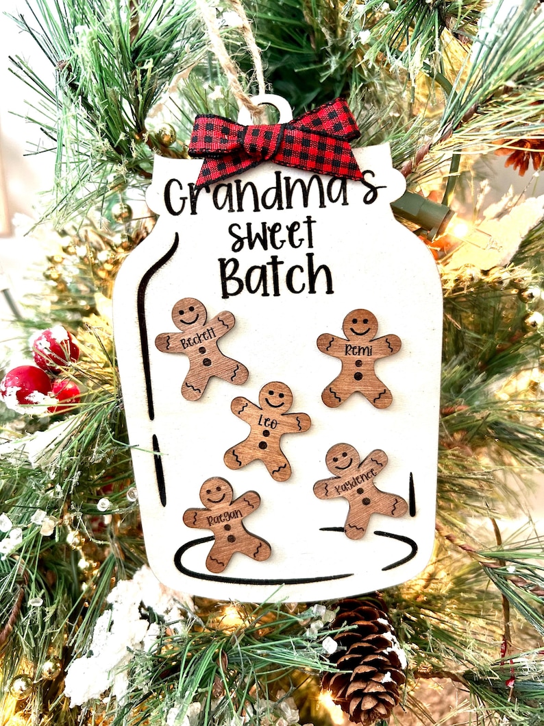 Custom Keepsake Mason Jar With Batch of Gingerbread Kids Ornament ...