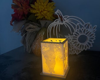 Candle Lantern, 3D Print Lithophane, Custom Leaf Photo Lantern, Autumn ...