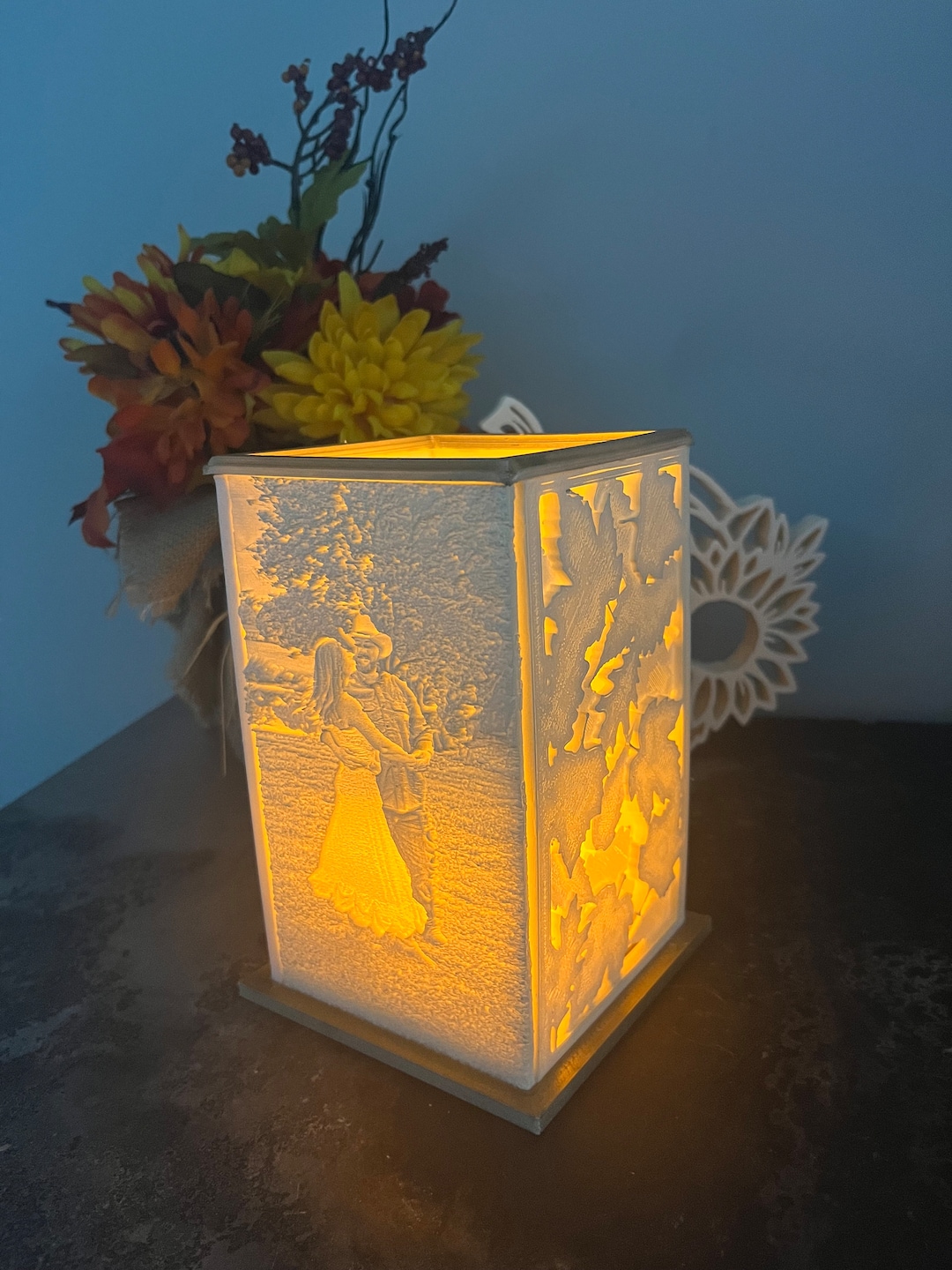 Candle Lantern, 3D Print Lithophane, Custom Leaf Photo Lantern, Autumn ...