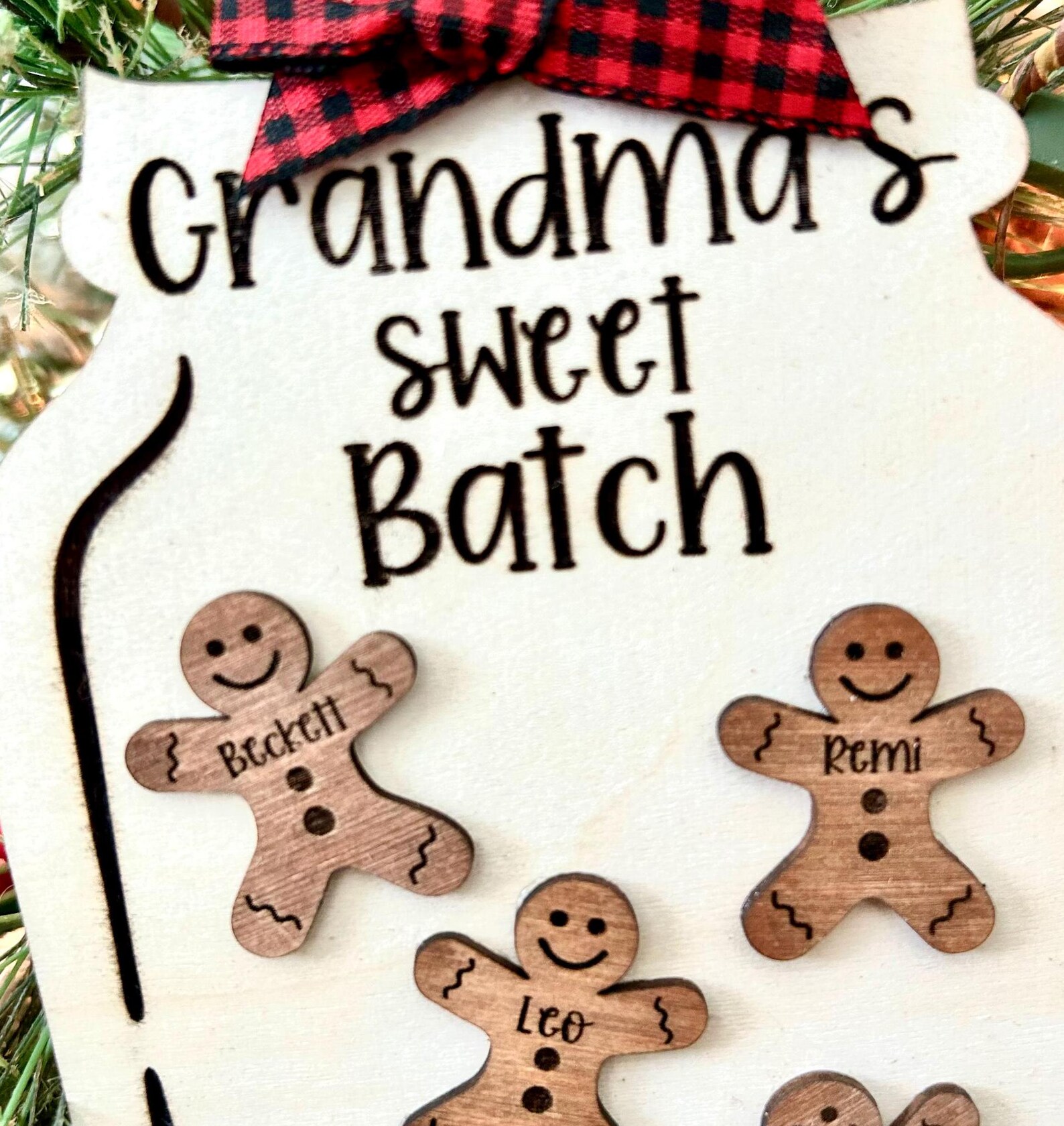 Custom Keepsake Mason Jar With Batch of Gingerbread Kids Ornament ...