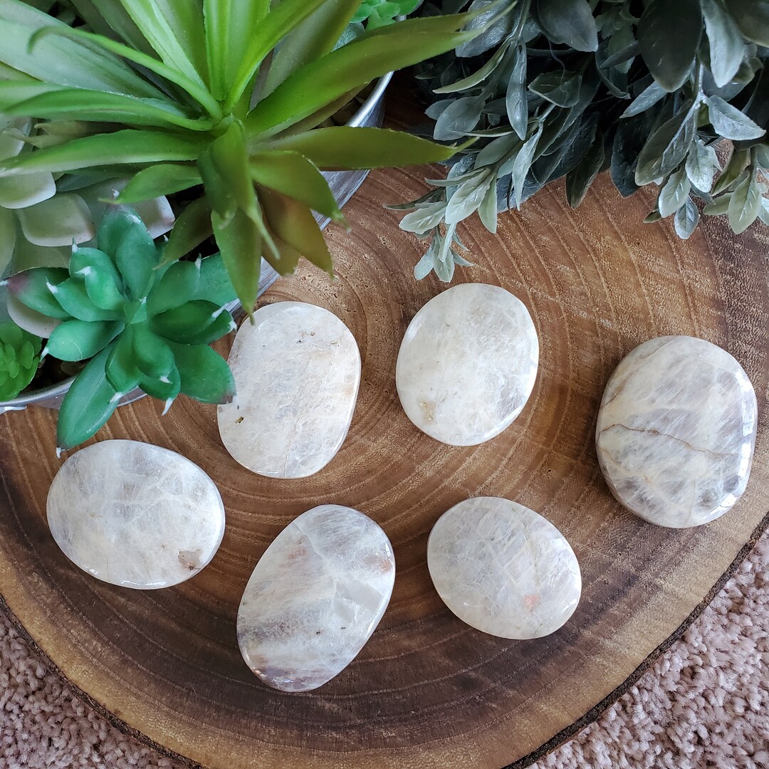 White Moonstone Palmstone, Moonstone Crystal, Moonstone Gift, Good ...
