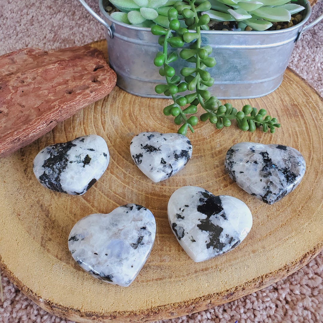 Rainbow Moonstone Heart, Small Moonstone Hearts, Moonstone Gift, Good ...