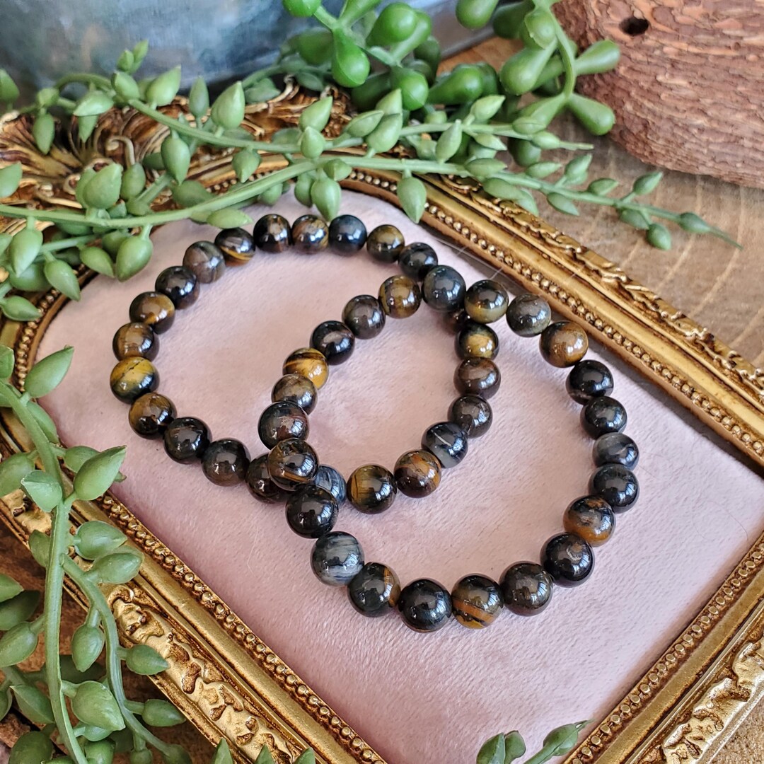 Rainbow Tigers Eye Bracelet, 8mm Colorful Tigers Eye Bracelet, Crystal ...