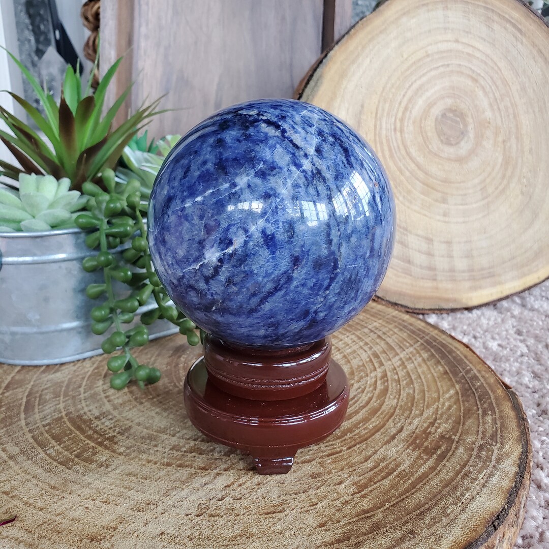 Blue Sodalite Sphere, Polished Blue Sodalite, Natural Blue Sodalite ...