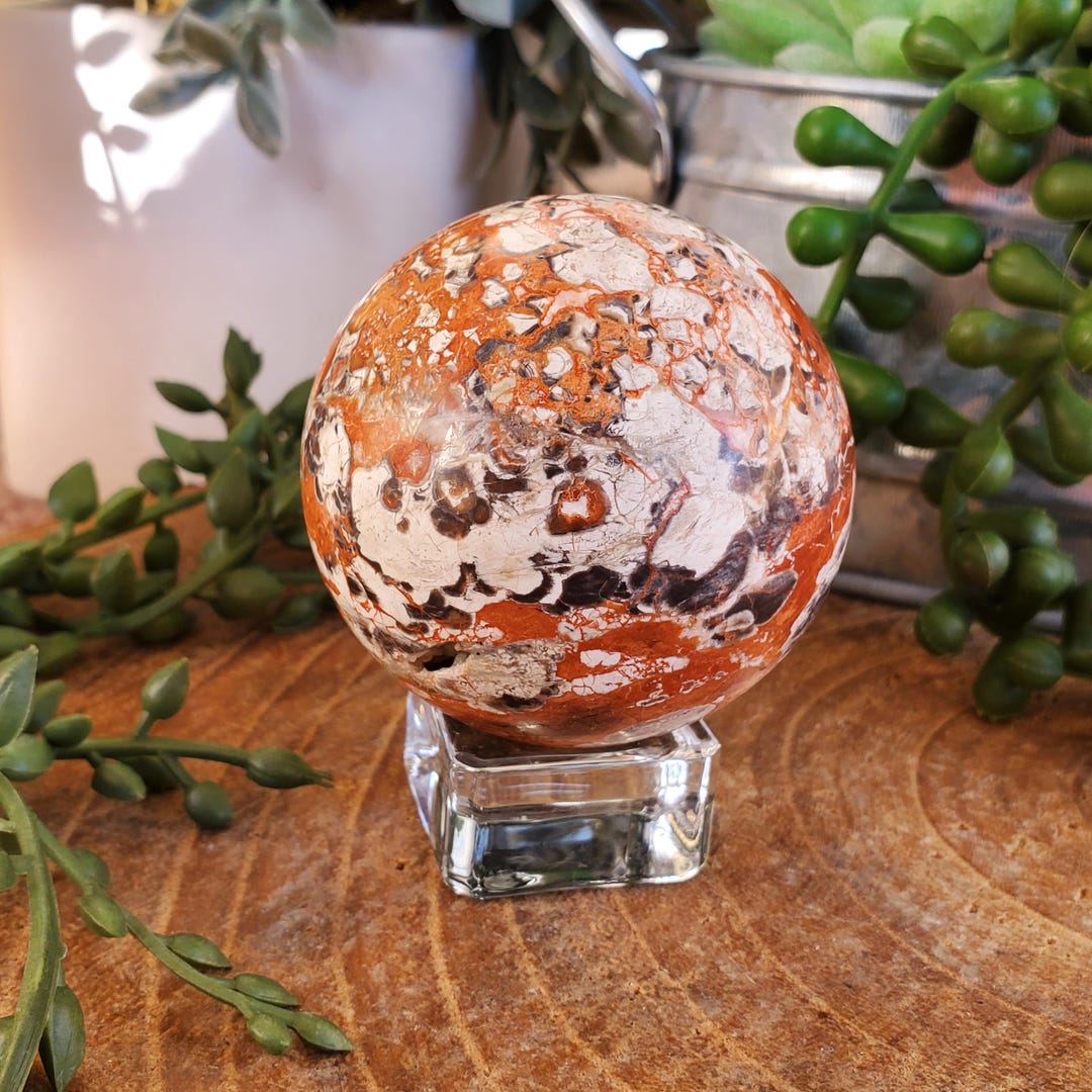 Money Agate Sphere, Natural Money Agate, Comes With Sphere Stand, Agate ...