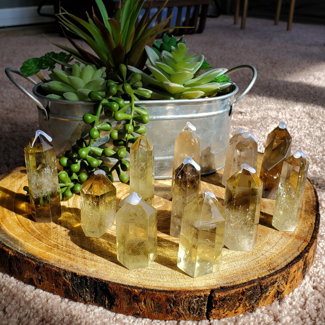 Citrine Points, Clear Crystal Citrine Points, Citrine Polished Point ...