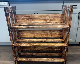 Authentic Antique Wooden Shoe Factory Rack on Original Casters 36W X ...