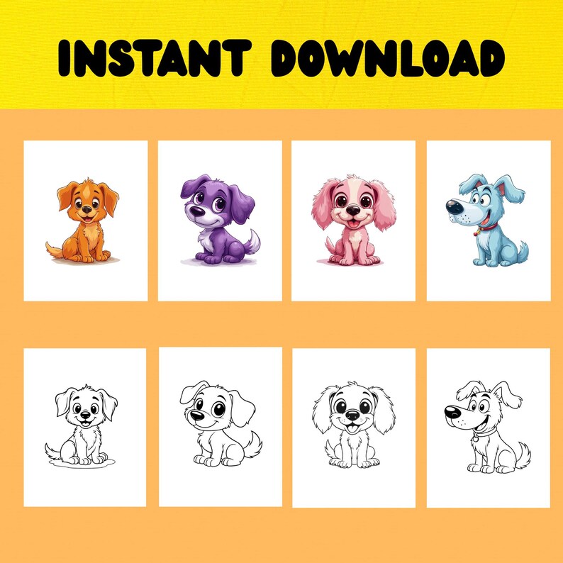 Dog Coloring Pages Printable & Cute Dog Designs for Kids, Relaxing Pet ...
