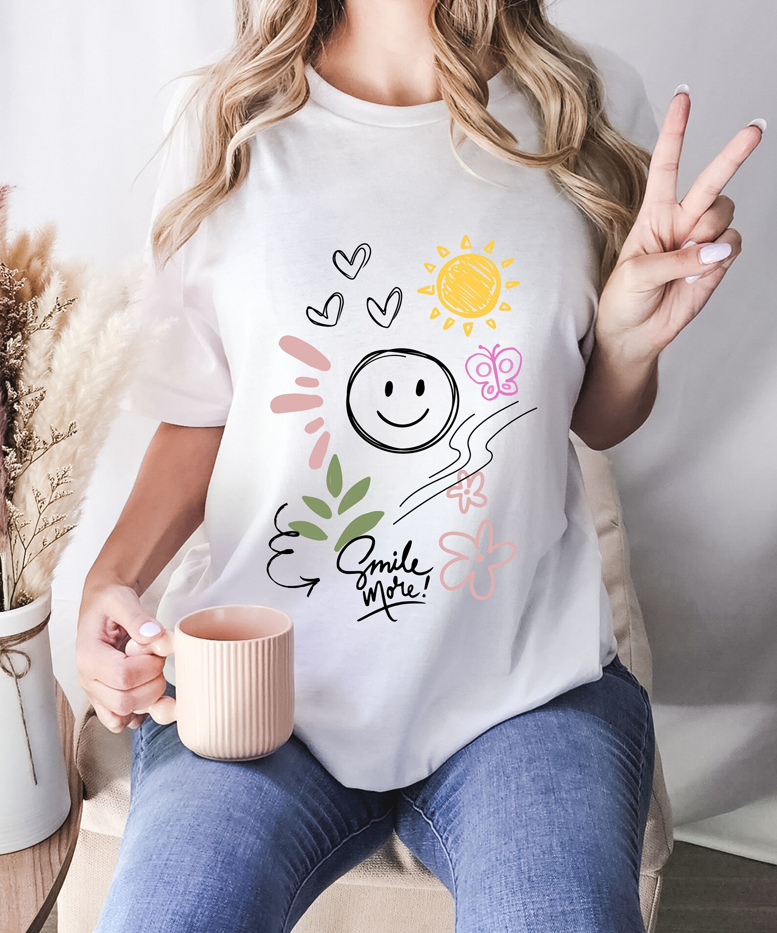 Smiley Face Shirt, Graffiti Scribble Shirt, Sunshine Shirt, Y2k Shirt ...