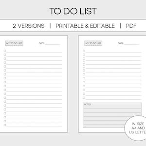 To Do List Printable, Blank Daily Checklist, Weekly Planner Template ...