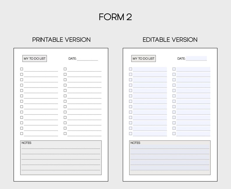 Checklist Template Bundle, Printable Editable to Do Checklists, Daily ...